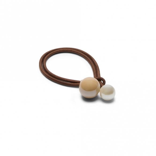 Chalk Stockport Stone, Ivory Pearl Double Ball Hair Tie | Cotswold Trading